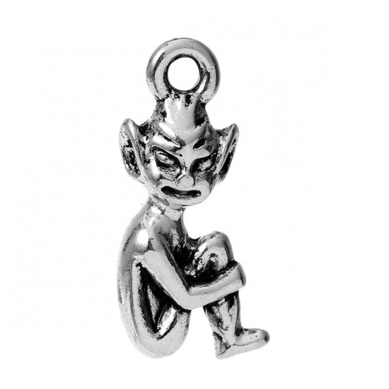 Antique Silver Pixie Charms - 20mm x 10mm - Pack of 10 | Julz Beads UK